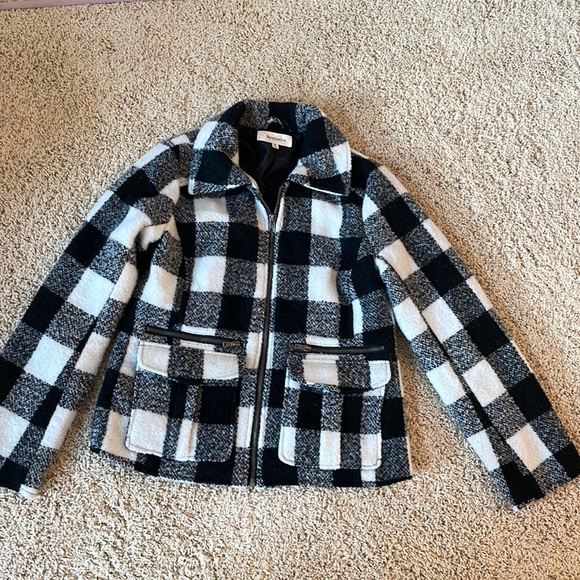 Rewind | Jackets & Coats | Rewind Black White Checkered Plaid Fall ...